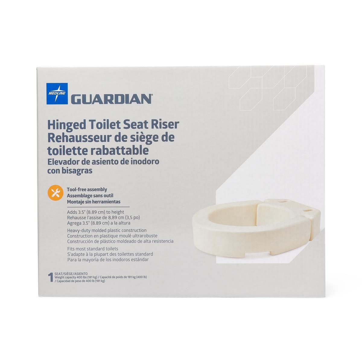 Hinged Toilet Seat Riser Holds up to 400 Pounds – Credit For Caring